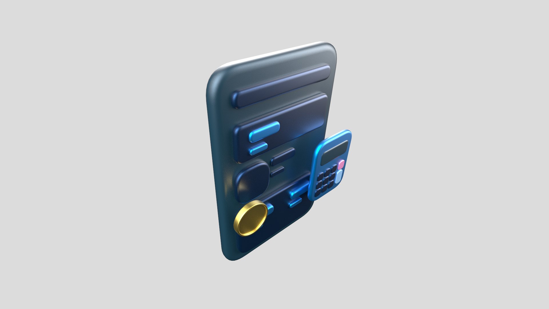 3D Account List- Calculator - Planning And Calculating Low-poly 3D Icon ...