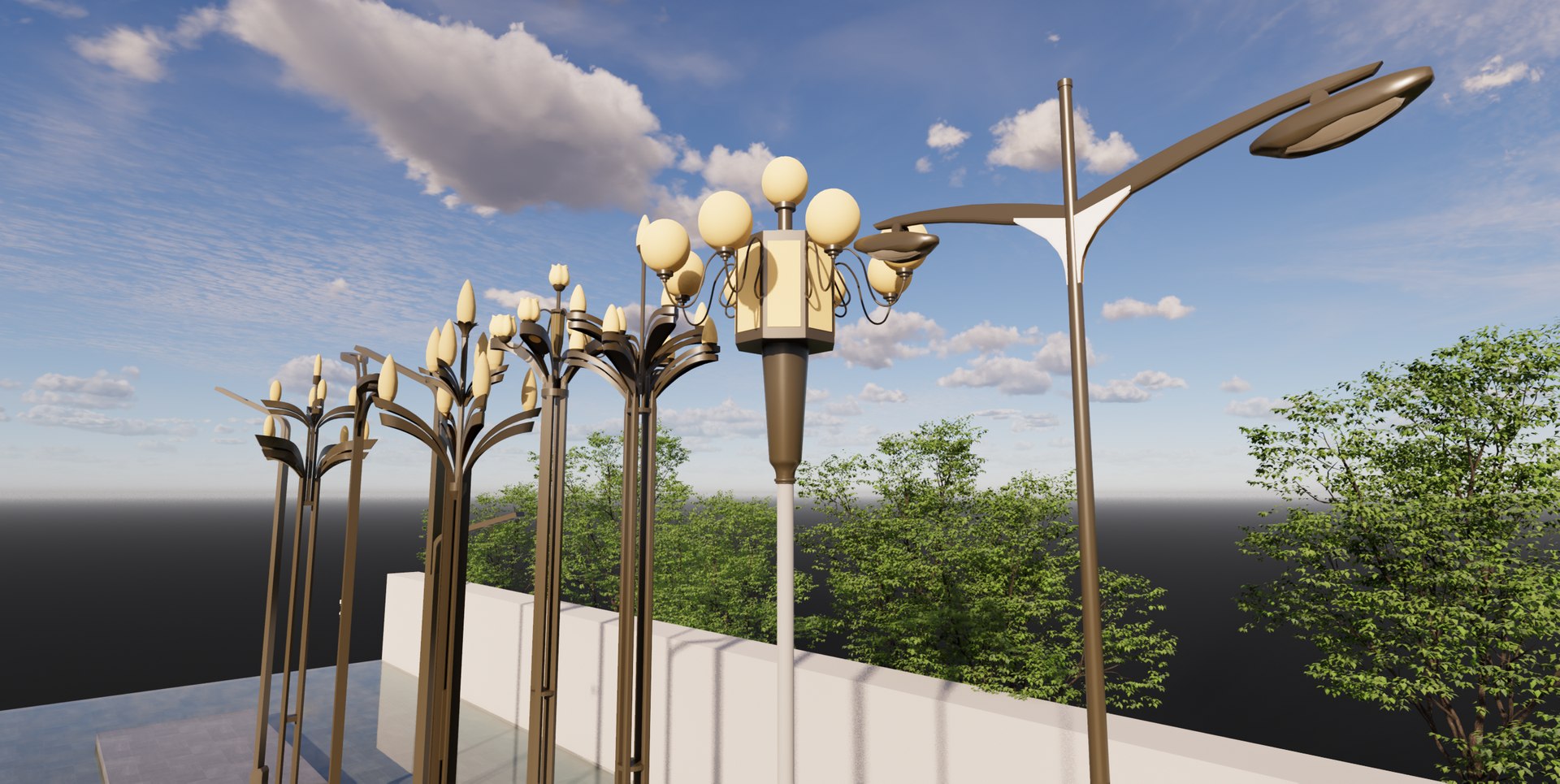 3D Street Lamps Collection-A3 - TurboSquid 2041340
