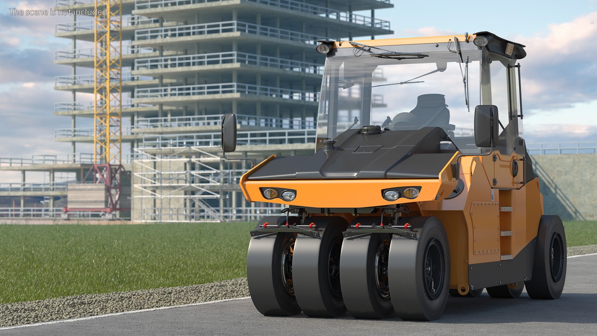 3D pneumatic tyred road roller - TurboSquid 1642225