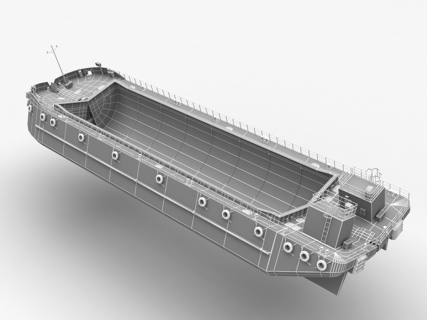 49 M Split Hopper Barge 3D Model - TurboSquid 2289773