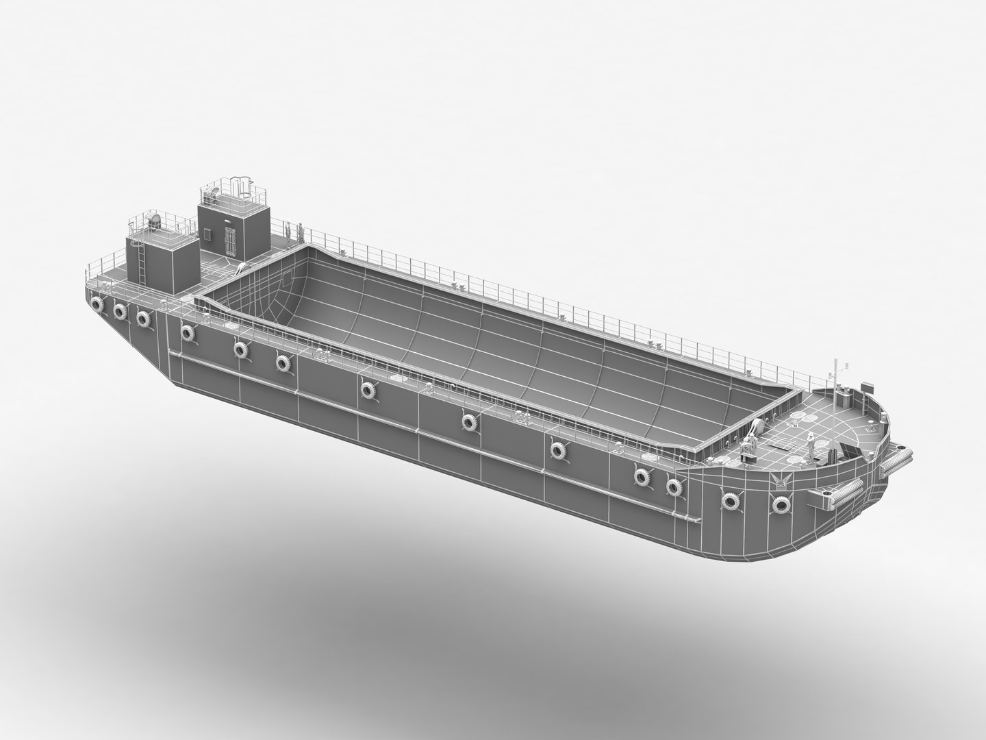 49 M Split Hopper Barge 3D Model - TurboSquid 2289773