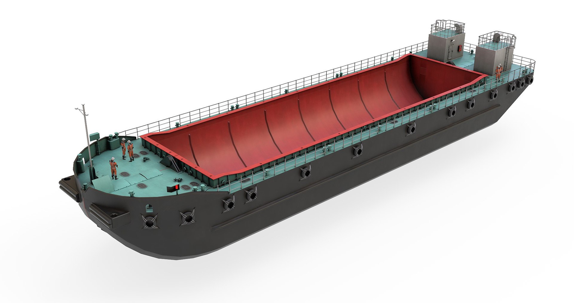 49 M Split Hopper Barge 3D Model - TurboSquid 2289773