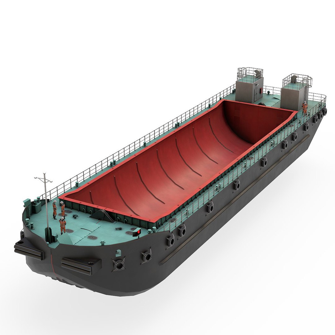 49 M Split Hopper Barge 3D Model - TurboSquid 2289773