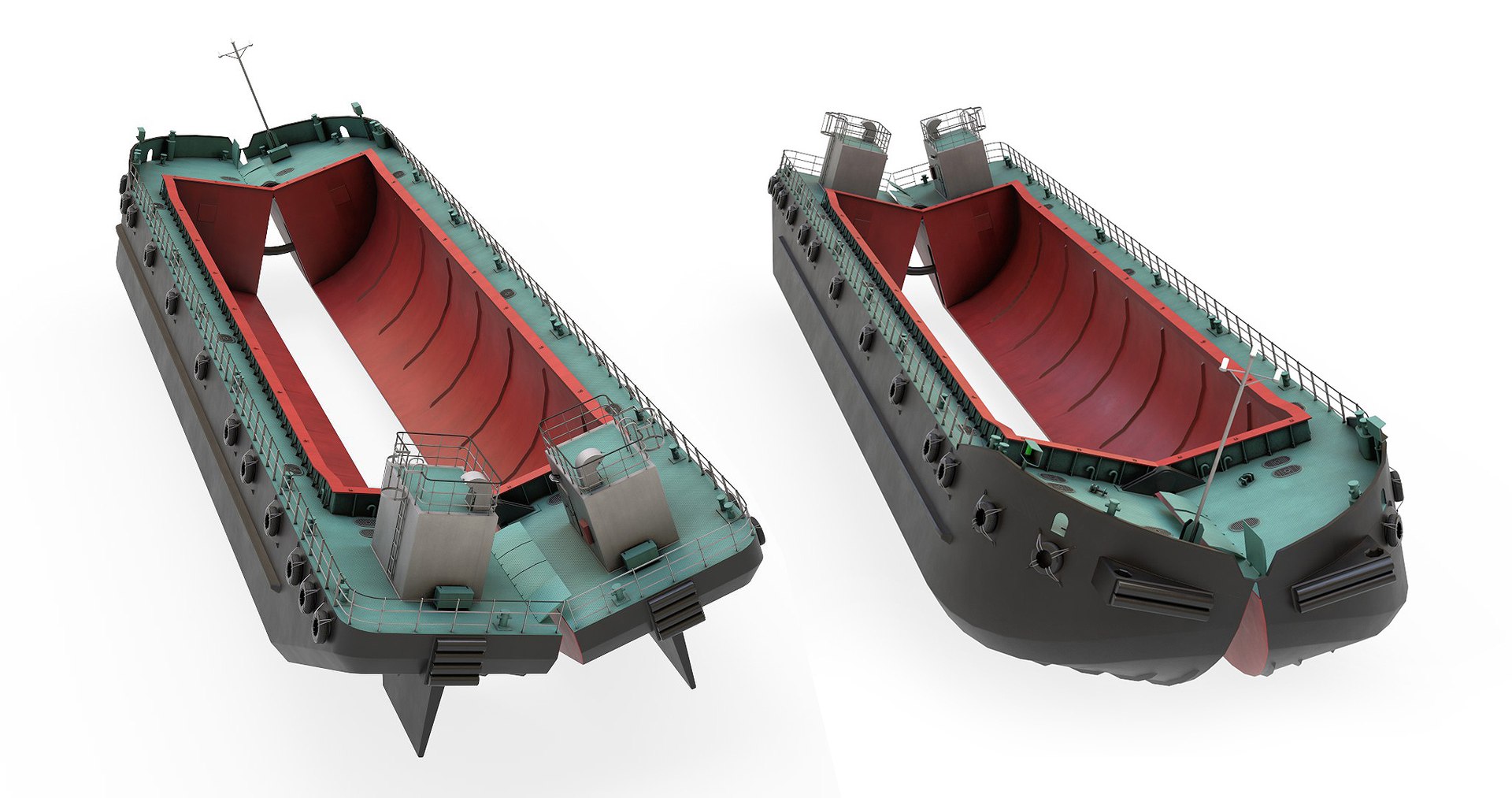 49 M Split Hopper Barge 3D Model - TurboSquid 2289773