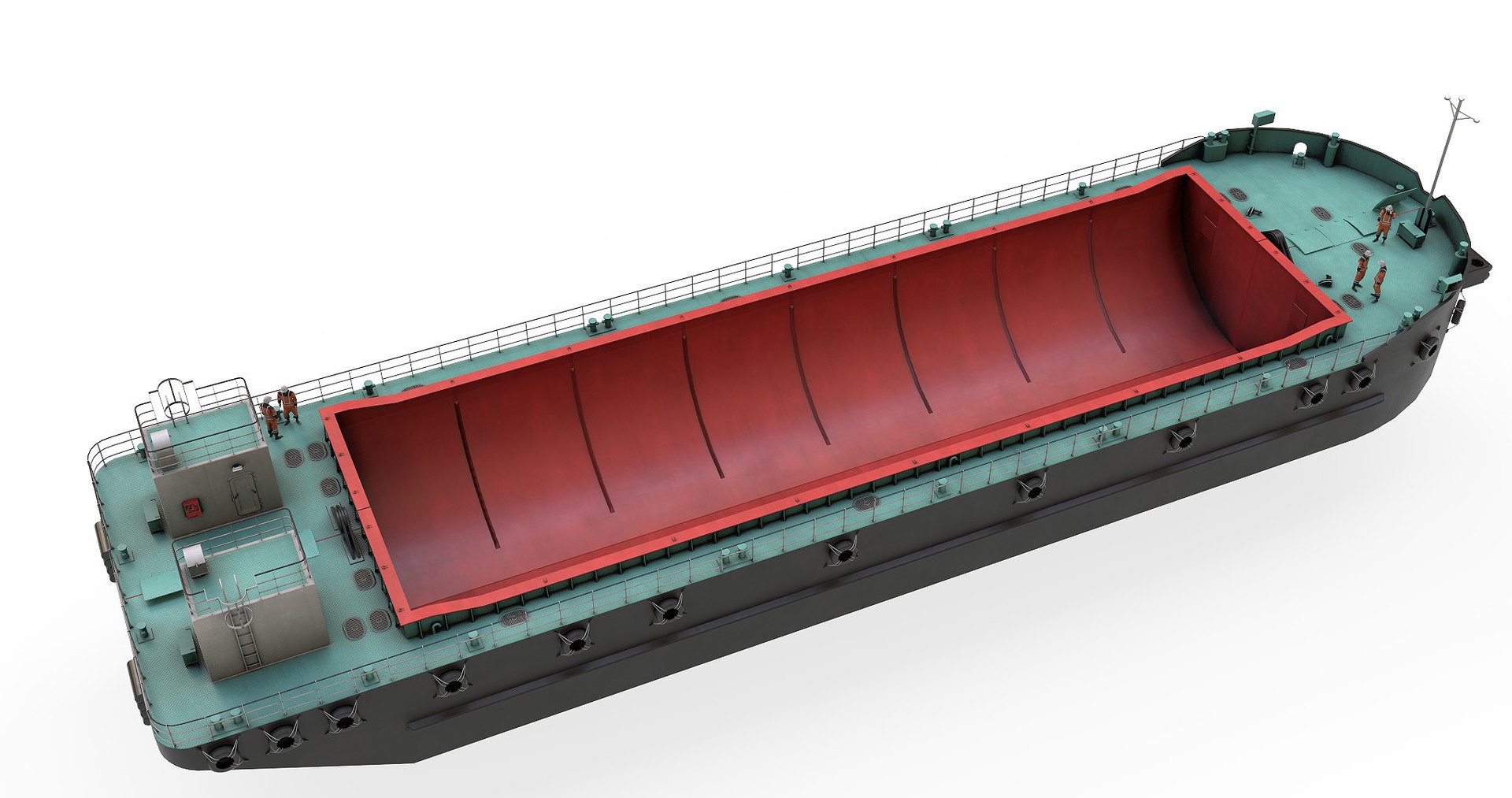 49 M Split Hopper Barge 3D Model - TurboSquid 2289773