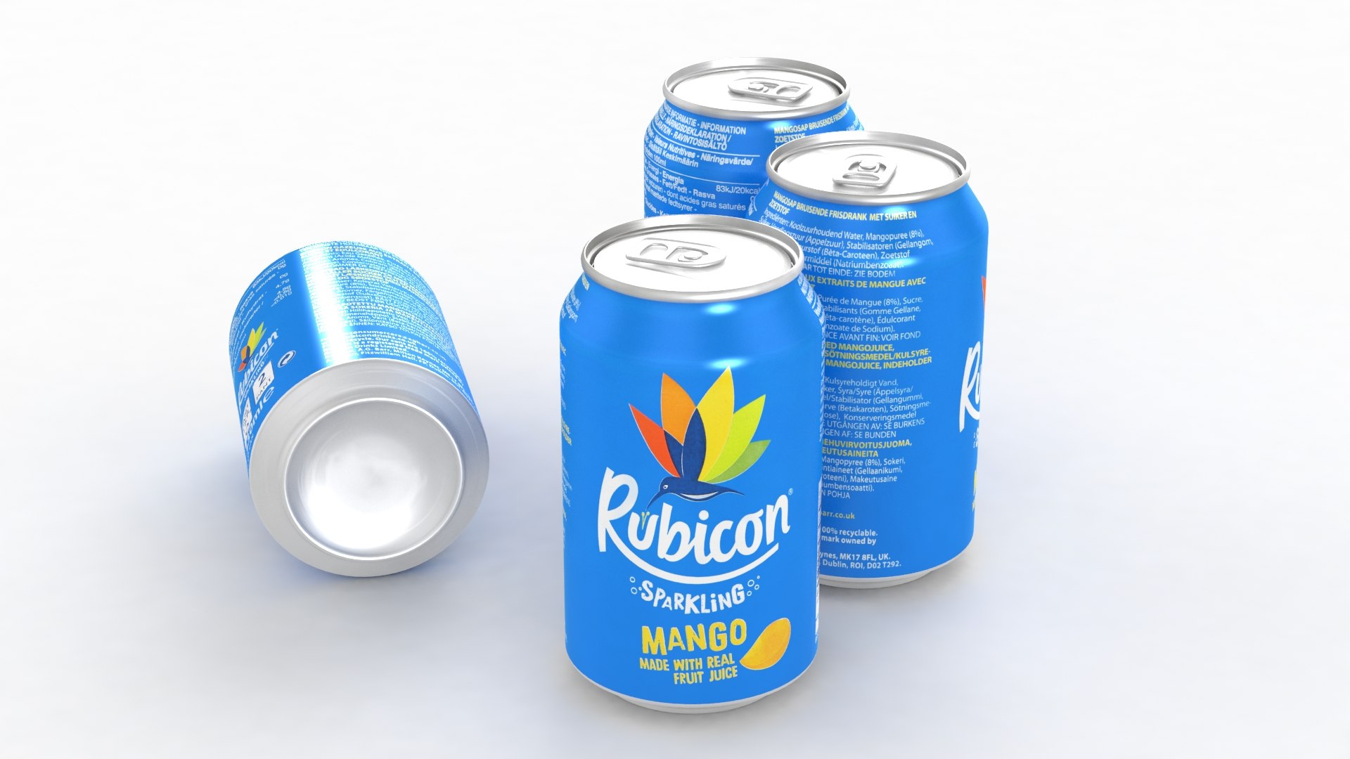 Beverage Can Rubicon Sparkling Mango 330ml 2022 Model - TurboSquid 1951260