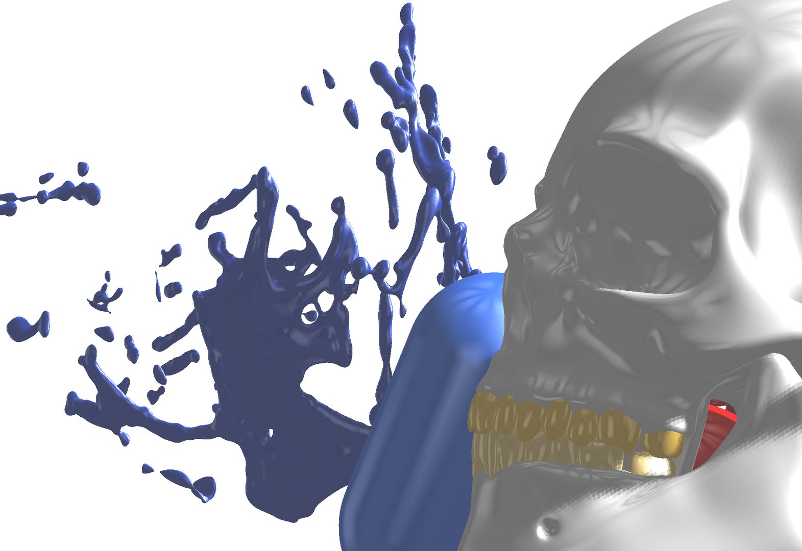 3D golden iron skull - TurboSquid 1810822