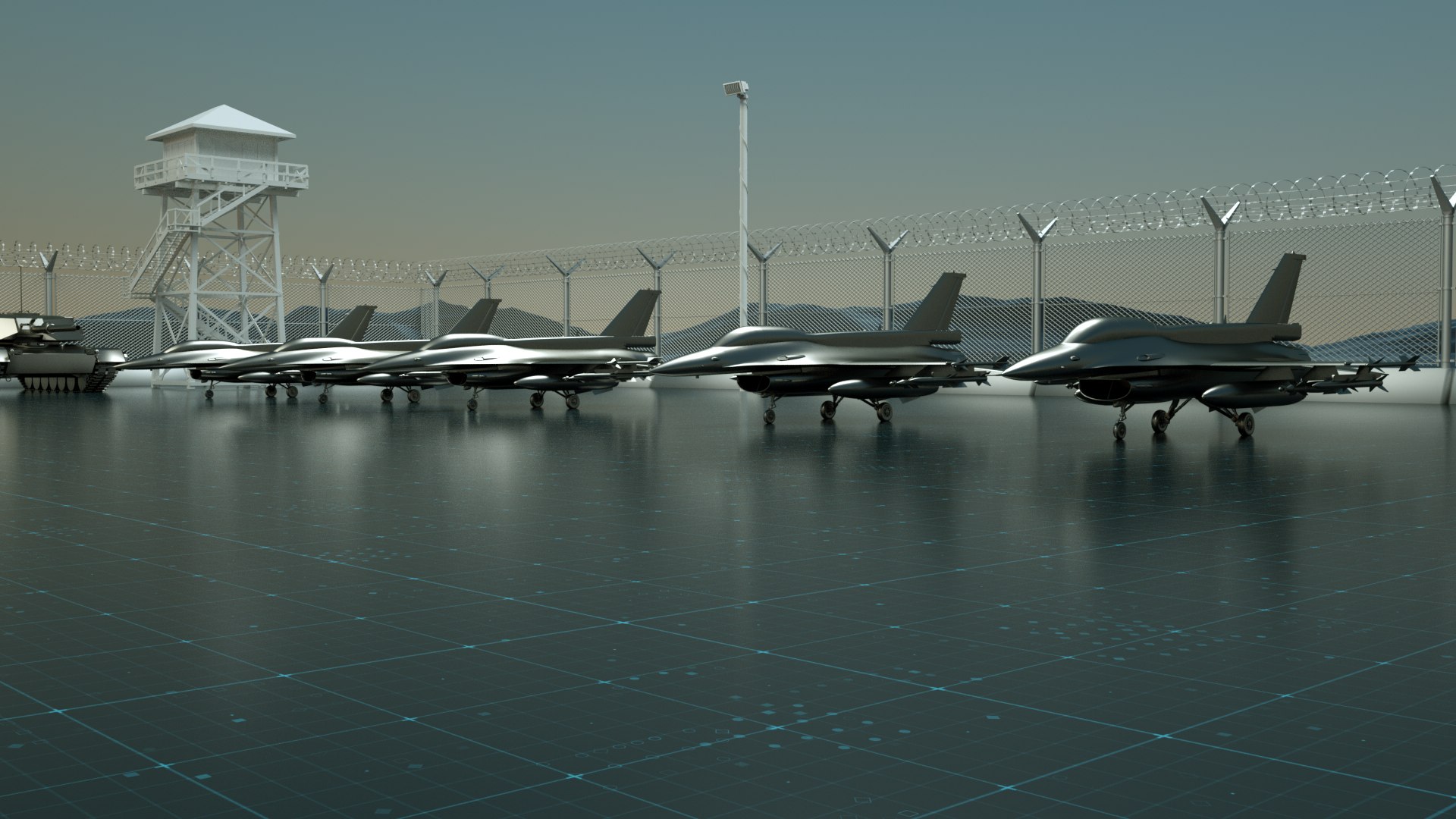 3D MILITARY CAMP FULL OF HUMVEE S400 JET AND TANK model - TurboSquid ...