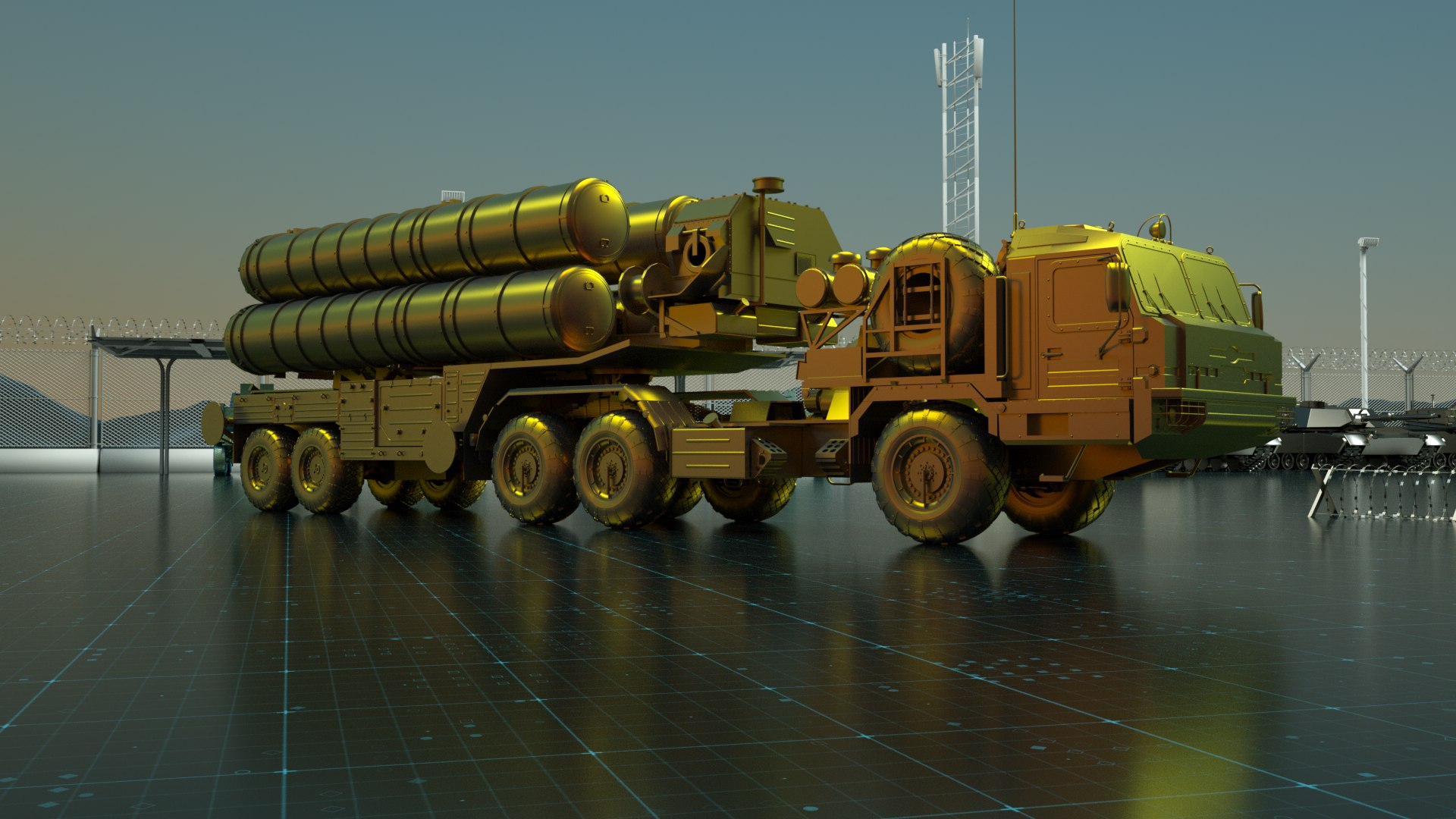 3D MILITARY CAMP FULL OF HUMVEE S400 JET AND TANK model - TurboSquid ...