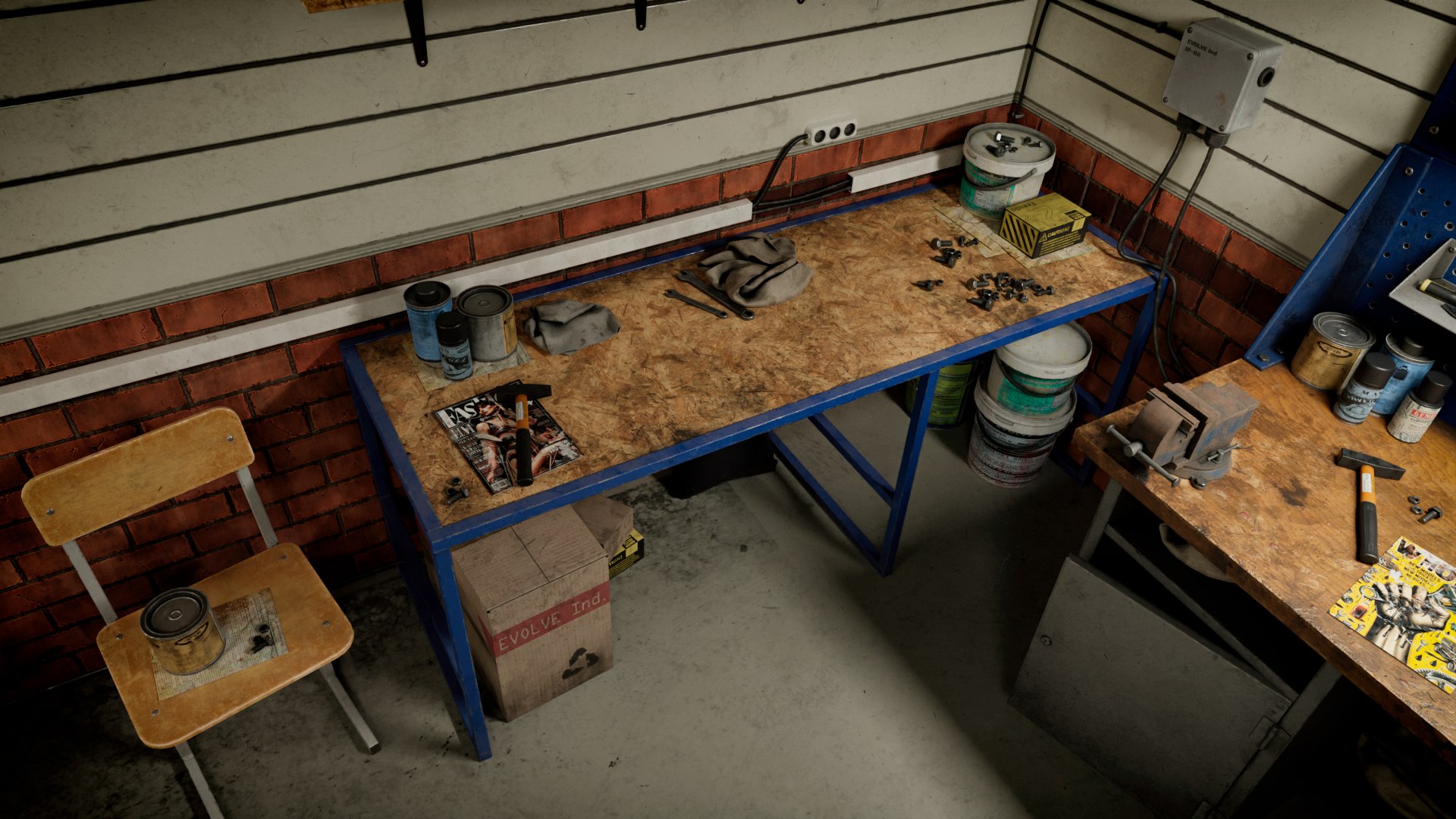 3D Workshop Garage Environment Realtime - TurboSquid 2213915