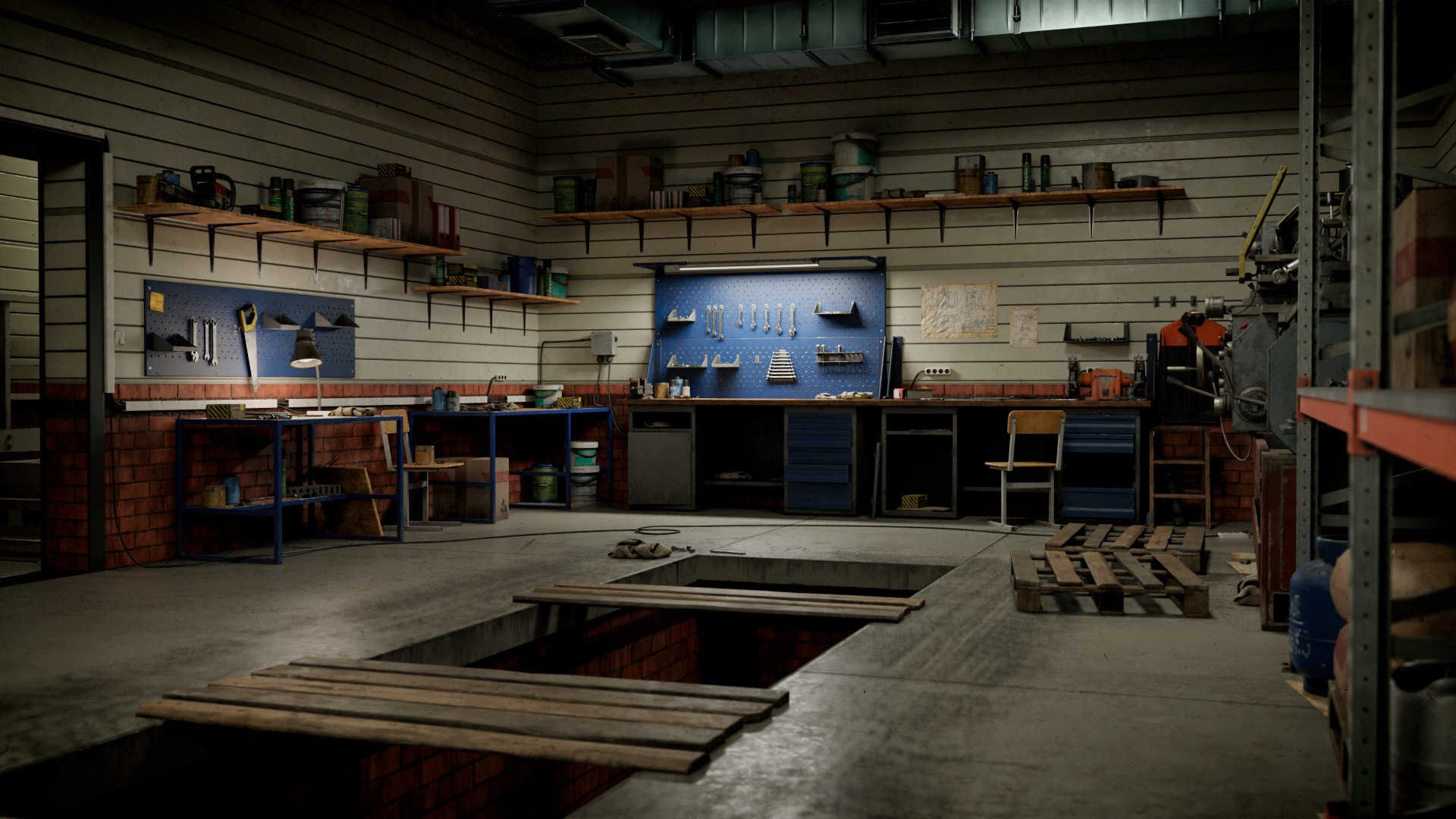 3D Workshop Garage Environment Realtime - TurboSquid 2213915