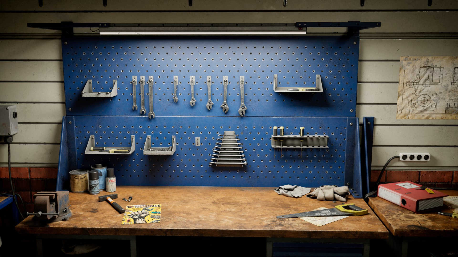 3D Workshop Garage Environment Realtime - TurboSquid 2213915