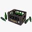 3d beer crate bottles