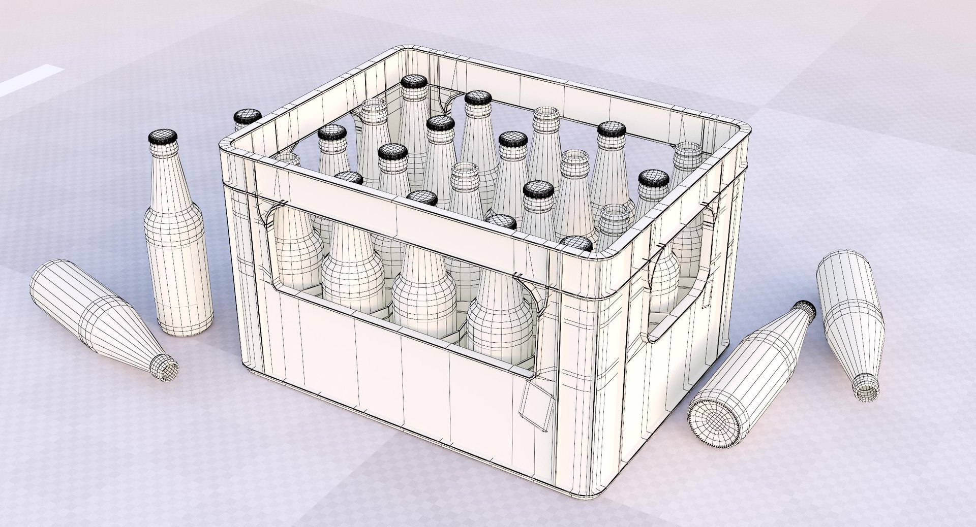3D Plastic Beer Crate Model - TurboSquid 1409478