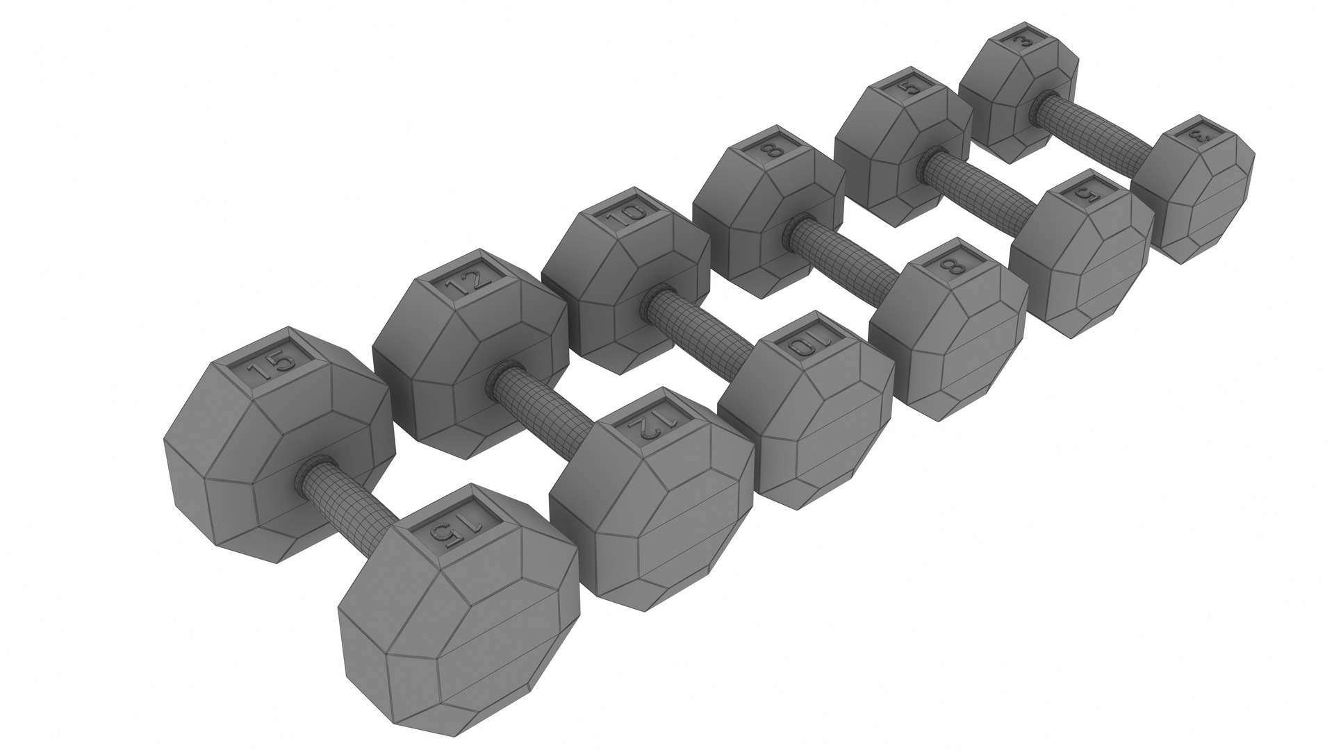 GYM Dumbbell Set 02 3D Model - TurboSquid 1827285