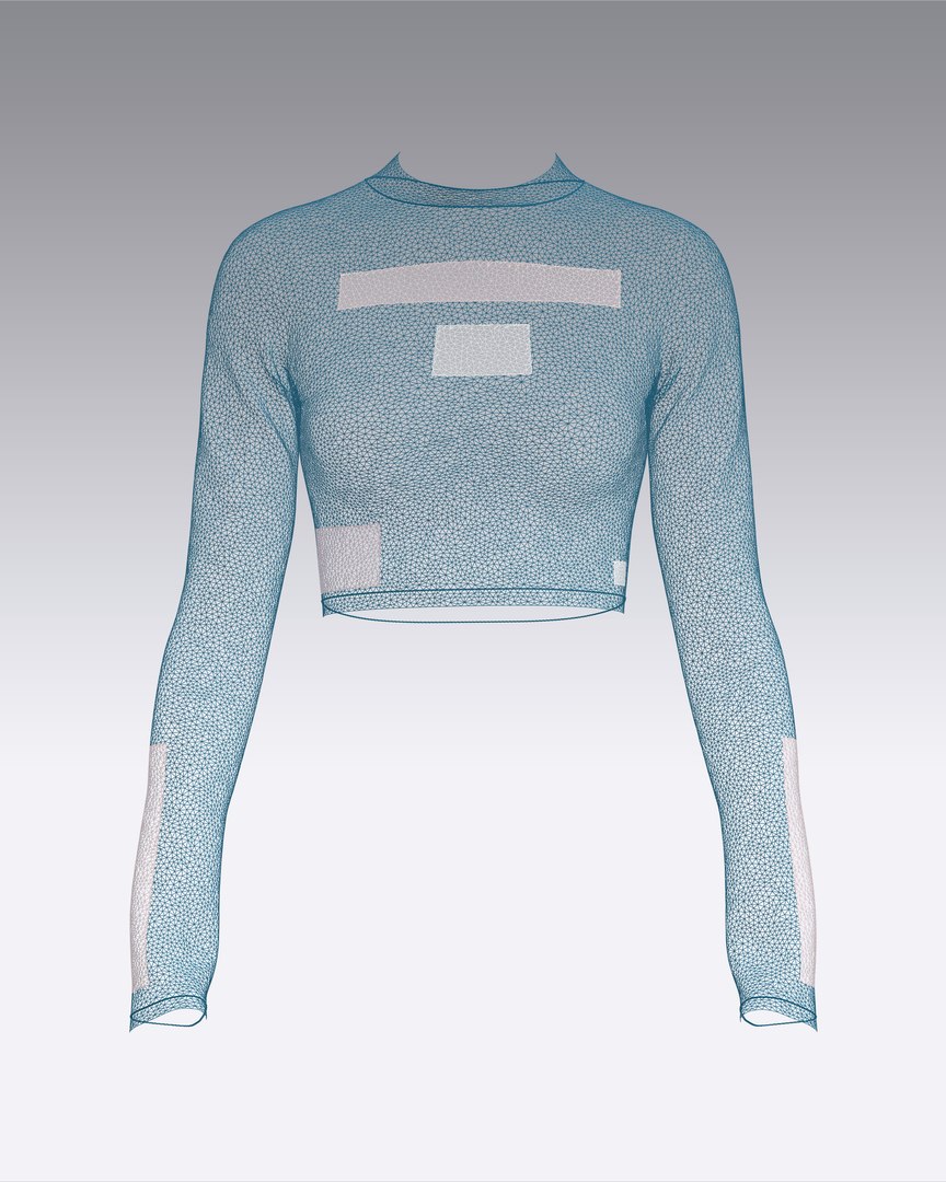 Graphic Print Girls Crop Top With Race Concept Long Sleeve 3D Model ...
