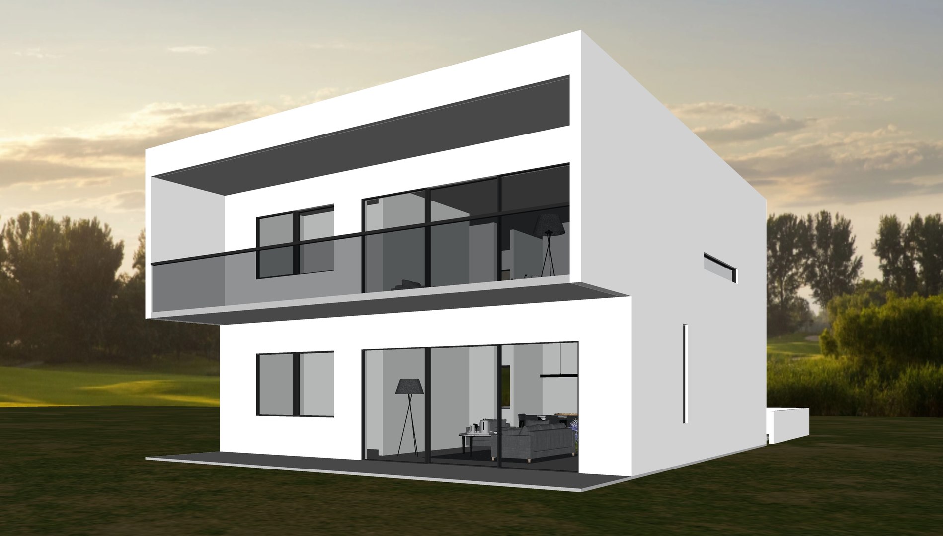 Modern Homestay Homestead Modern Villa Nordic Furniture Combination 3D ...