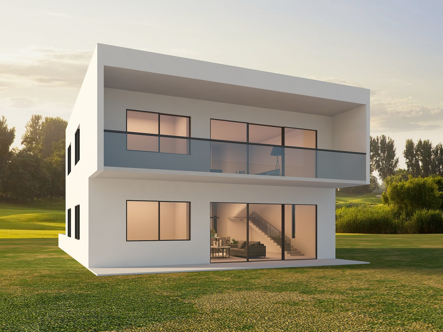 Modern Homestay Homestead Modern Villa Nordic Furniture Combination 3D ...