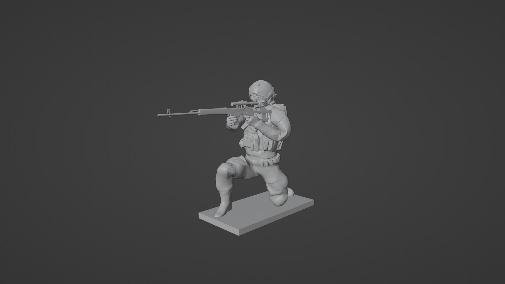3D Figure Of A Sniper With SVD Stl Model - TurboSquid 1951559