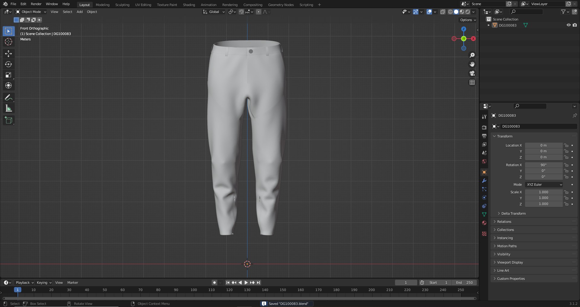 Sporty Fashionable Pant Design Model - TurboSquid 1937156