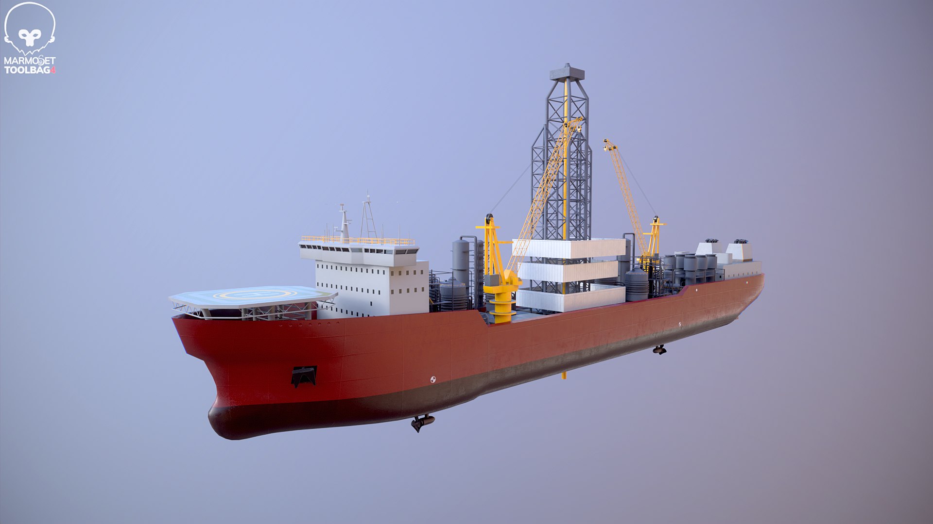 Subsea Structures And Drill Ship 3D Model - TurboSquid 2297432