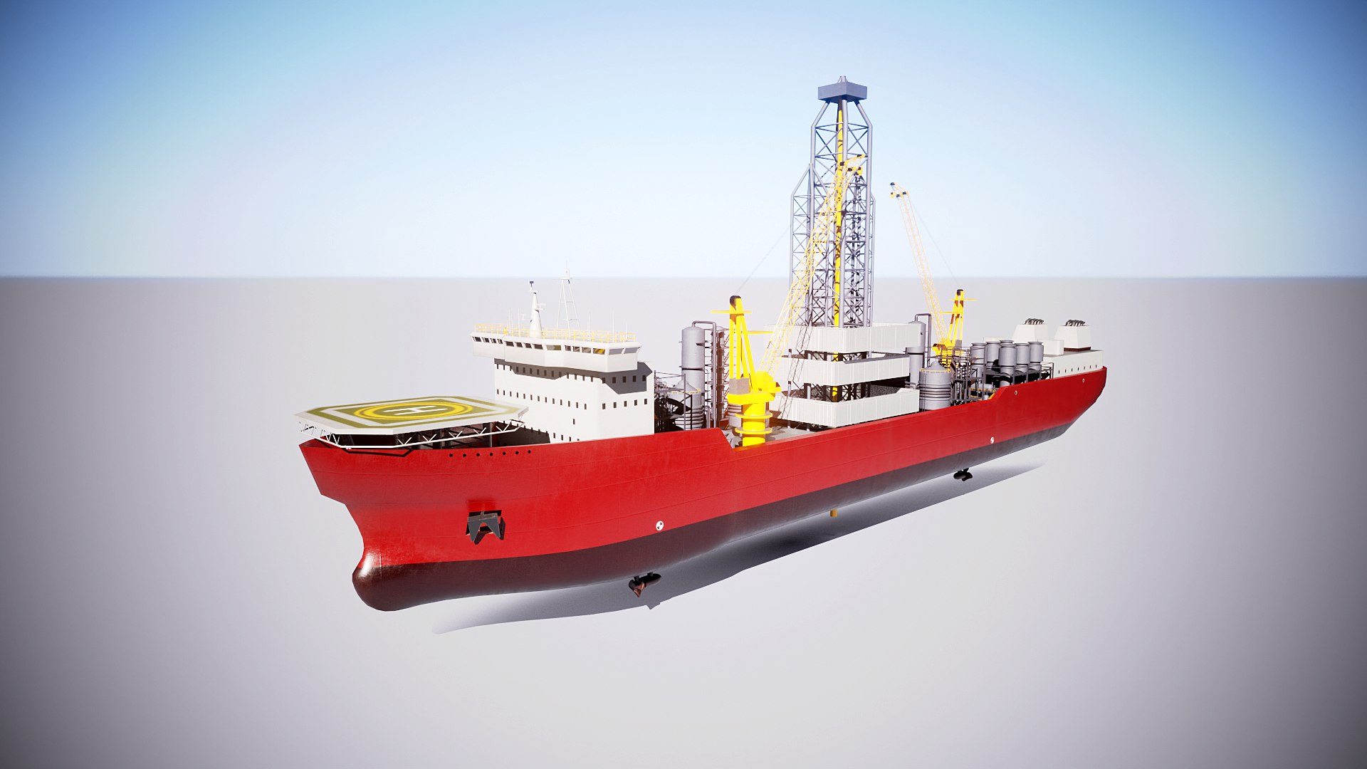 Subsea Structures And Drill Ship 3D Model - TurboSquid 2297432