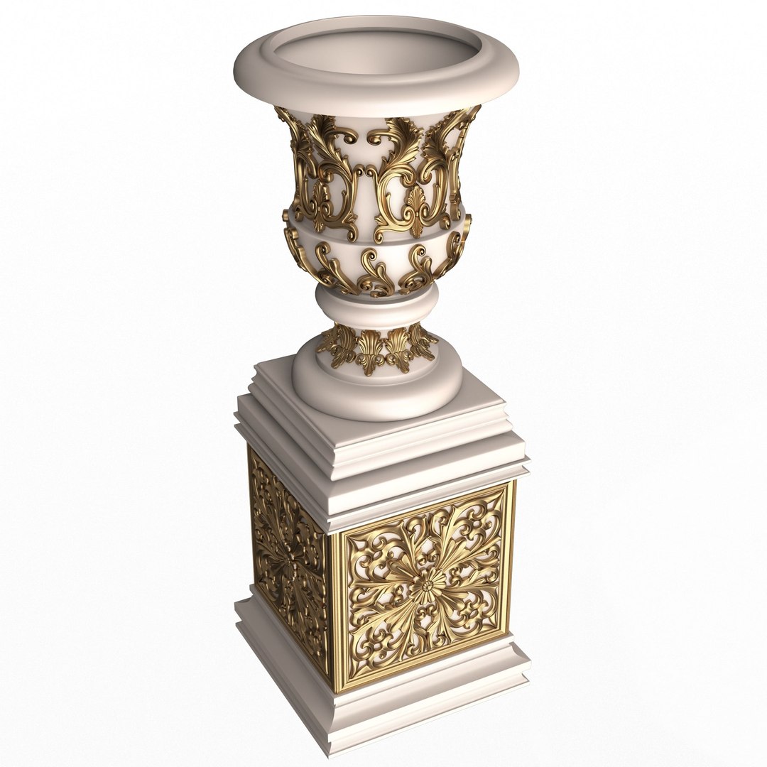 Flower Pot 09 White 3D Model - TurboSquid 2198362