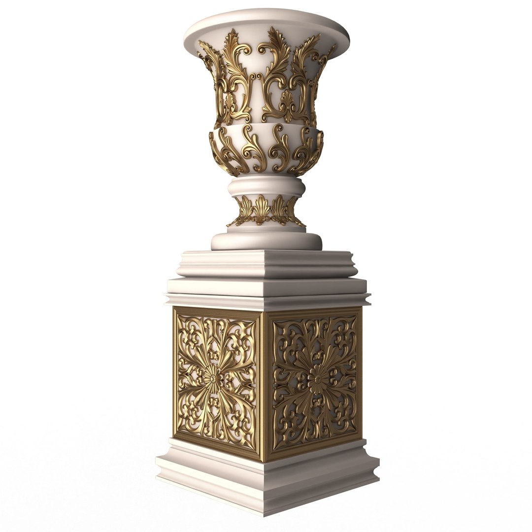 Flower Pot 09 White 3D Model - TurboSquid 2198362