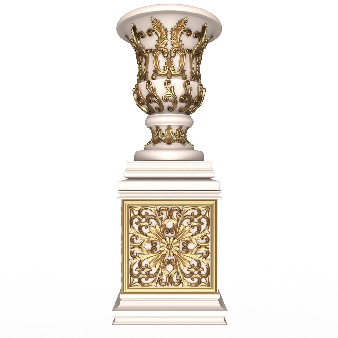 Flower Pot 09 White 3D Model - TurboSquid 2198362