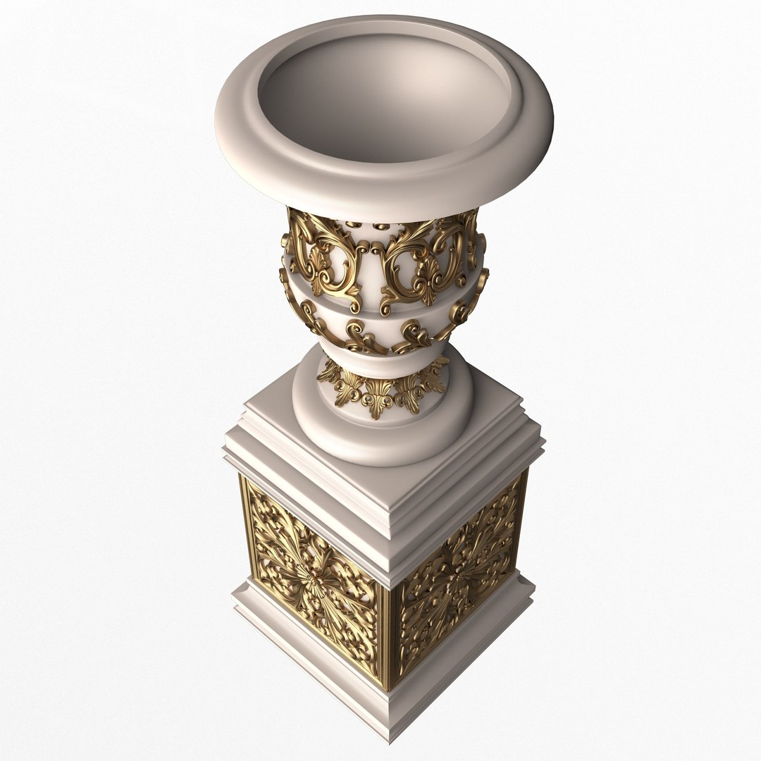 Flower Pot 09 White 3D Model - TurboSquid 2198362