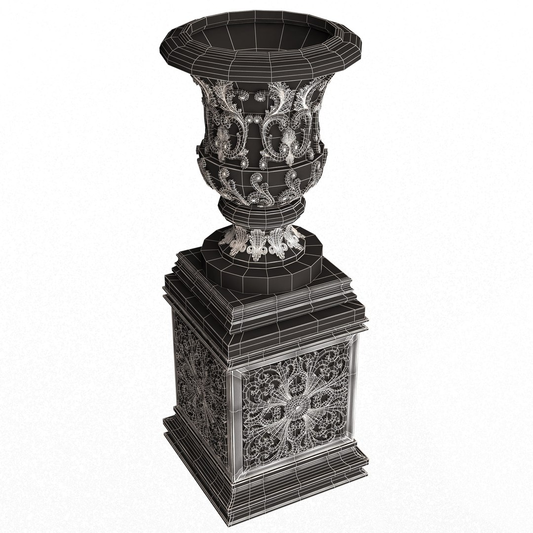 Flower Pot 09 White 3D Model - TurboSquid 2198362