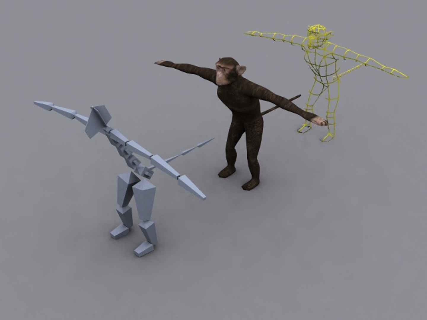 monkey animation obj