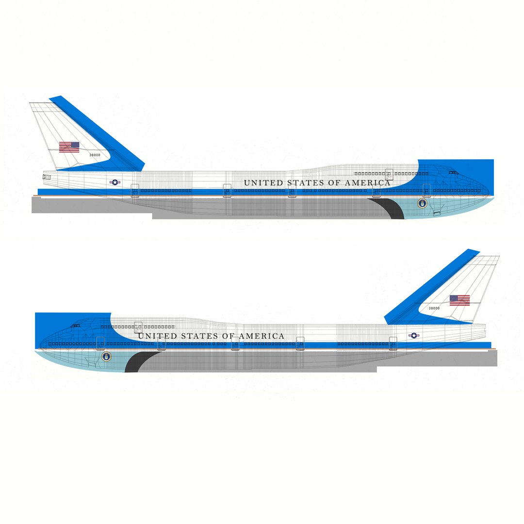 Boeing 747-400 air force 3D model - TurboSquid 1402487