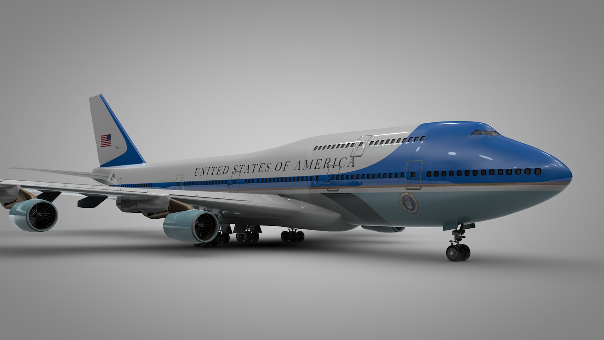 Boeing 747-400 air force 3D model - TurboSquid 1402487