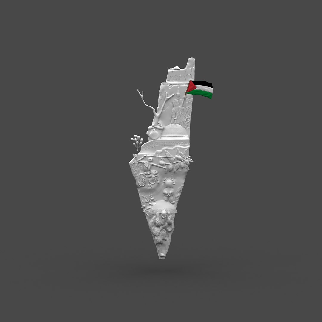 3D A Sculpted Map Of Palestine For CNC Machining - TurboSquid 2304431