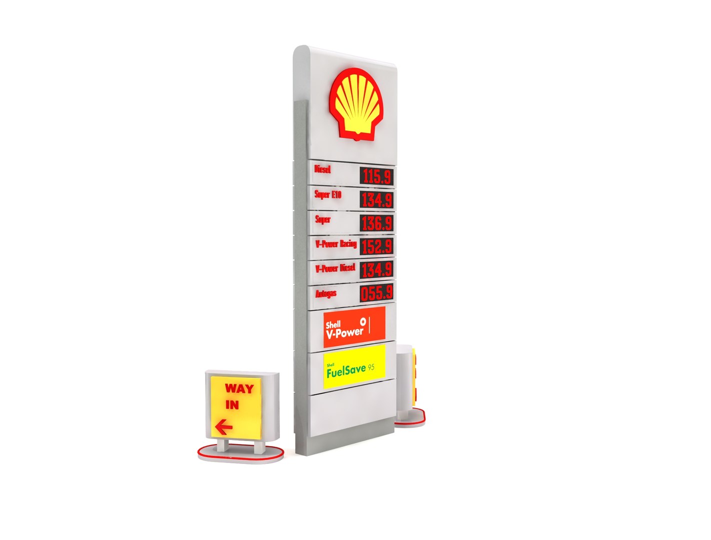 Petrol Station Totem Sign Model - TurboSquid 1434920