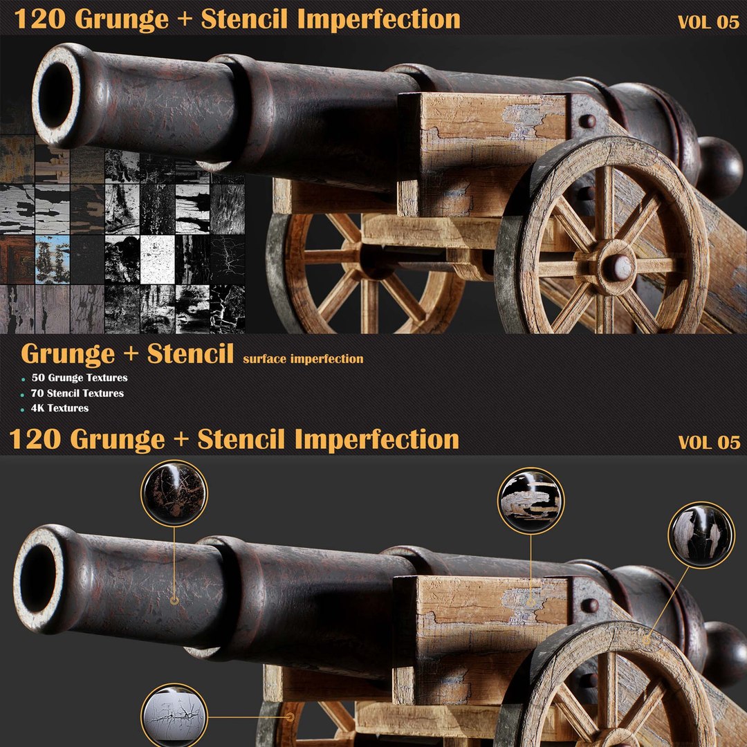 3D 120 Grunge Stencil Imperfection-VOL 05 - TurboSquid 2255558