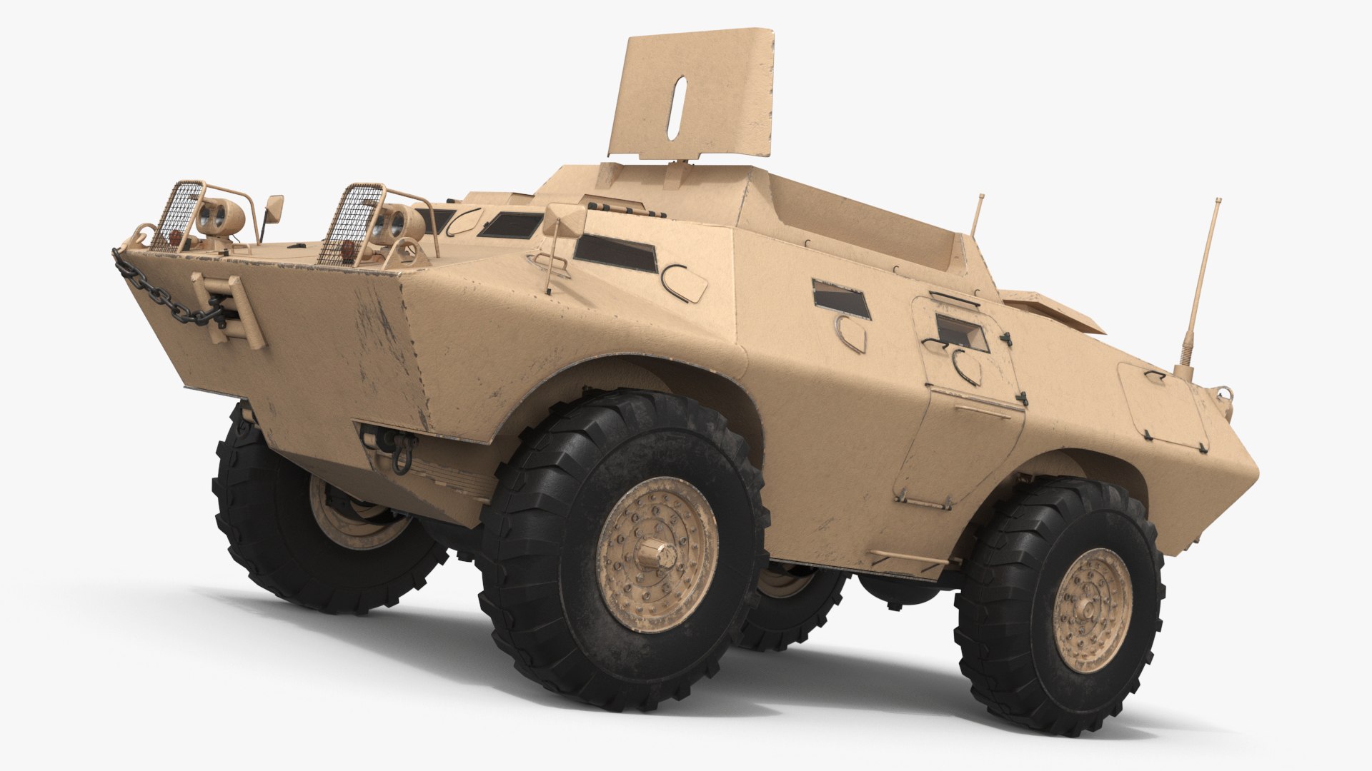 Desert Armored Recon Vehicle 4x4 Tan With Interior 3D Model ...