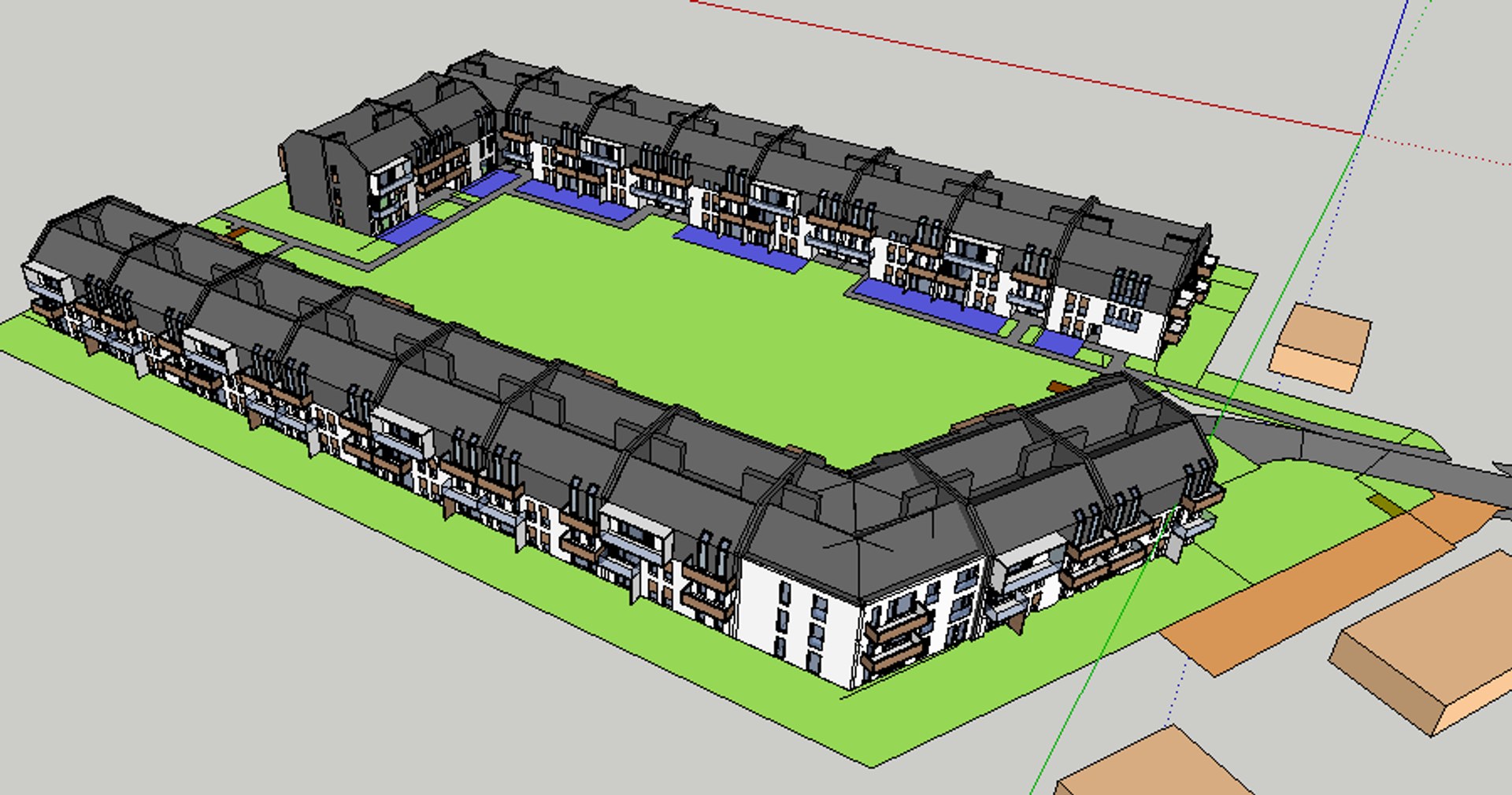 Free 3D 3story Complex Building House Model - TurboSquid 1229460