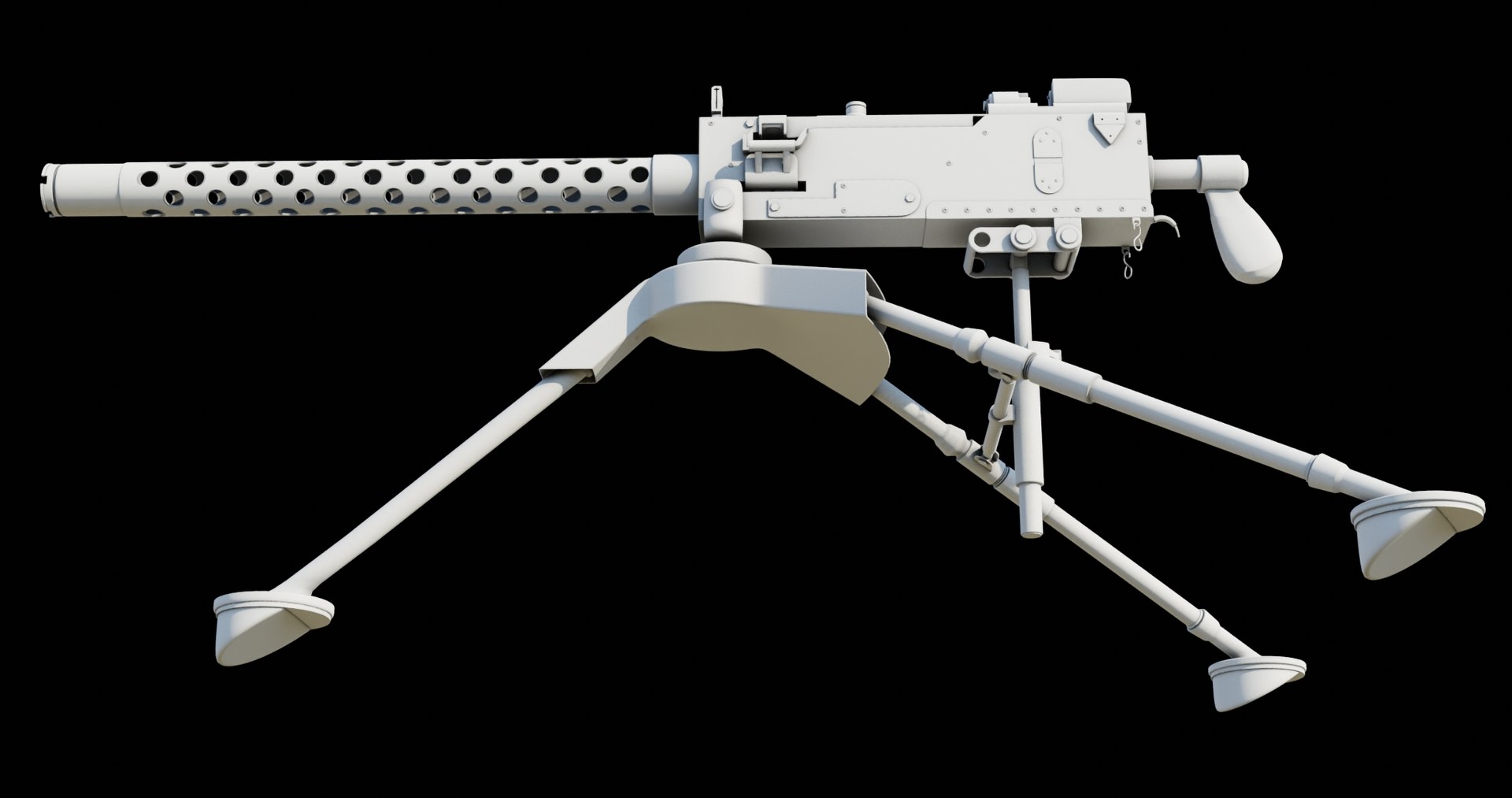 M1919 Browning Gun PBR Unity UE Arnold V-Ray Textures Included 3D model ...