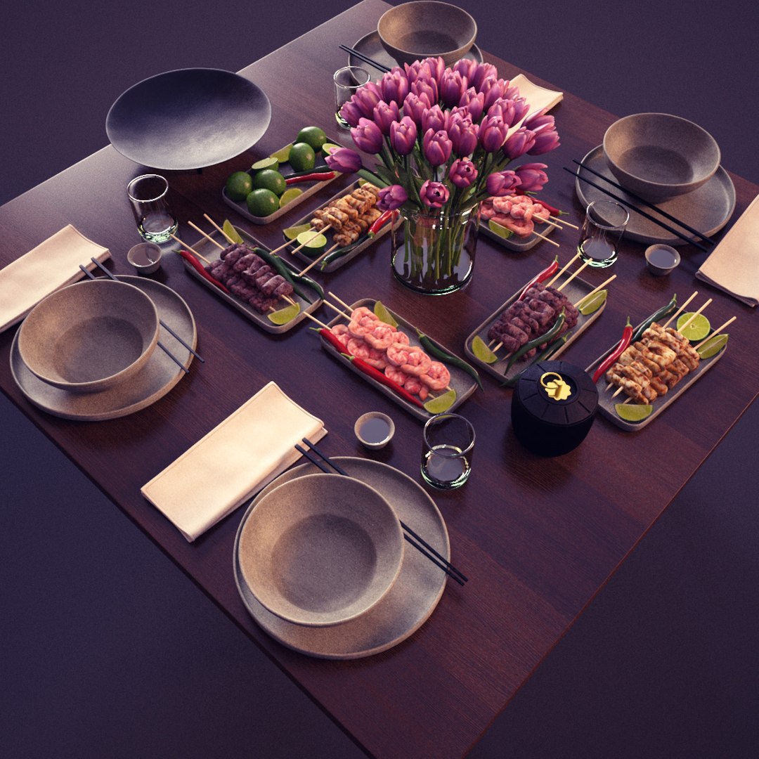 3d Table Set Dinner