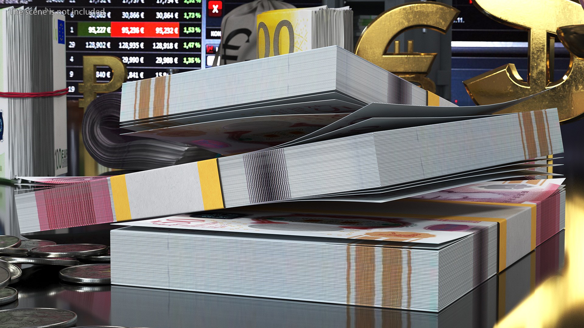 3D 50 Pounds Banknotes In Three Packs Model - TurboSquid 2148455
