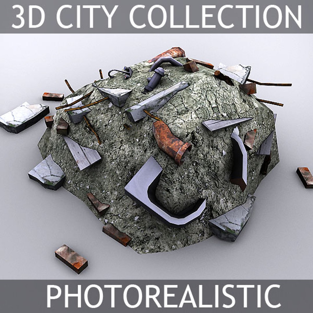 3d model of garbage photo realistic