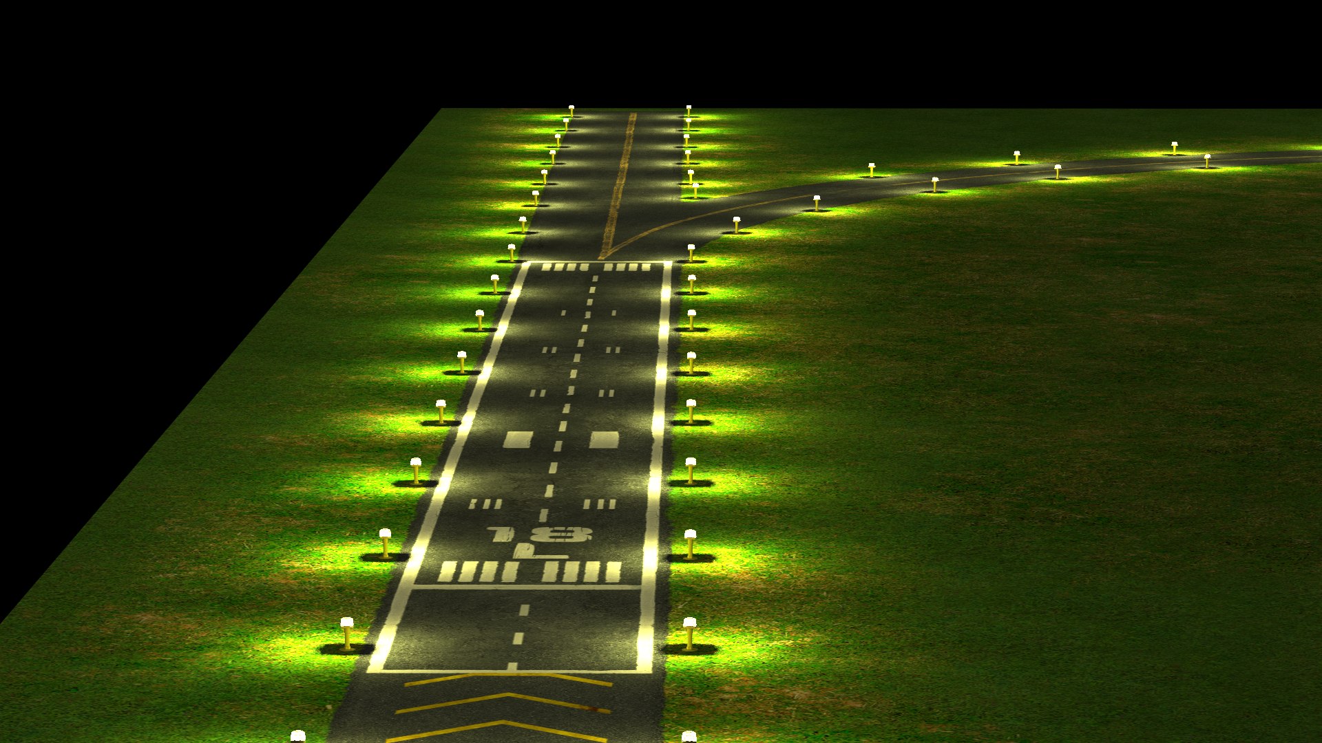 Landing Runway With Curve 3D - TurboSquid 2150844