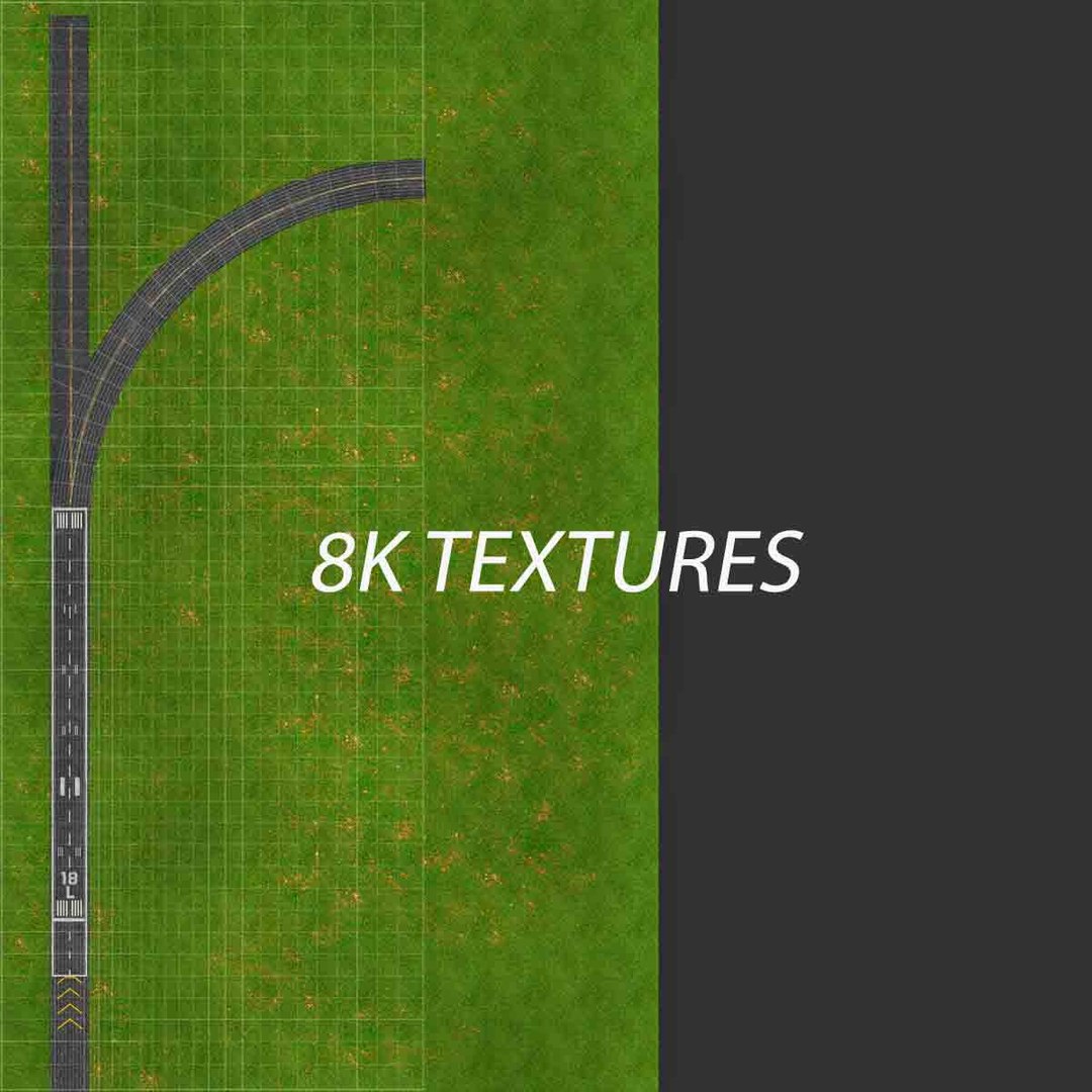 Landing Runway With Curve 3D - TurboSquid 2150844