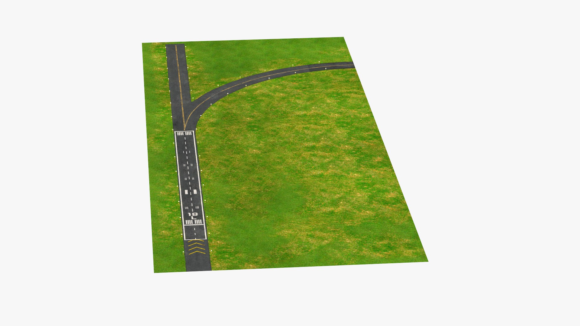 Landing Runway With Curve 3D - TurboSquid 2150844