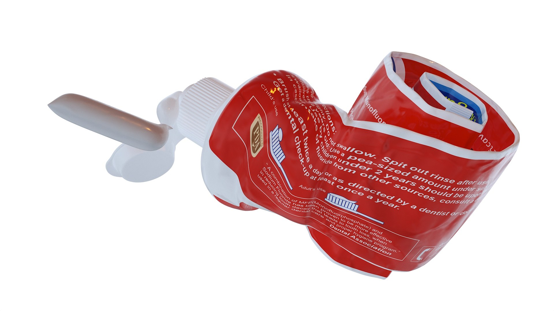 3D Toothpaste Tube Squeezed - TurboSquid 2319392