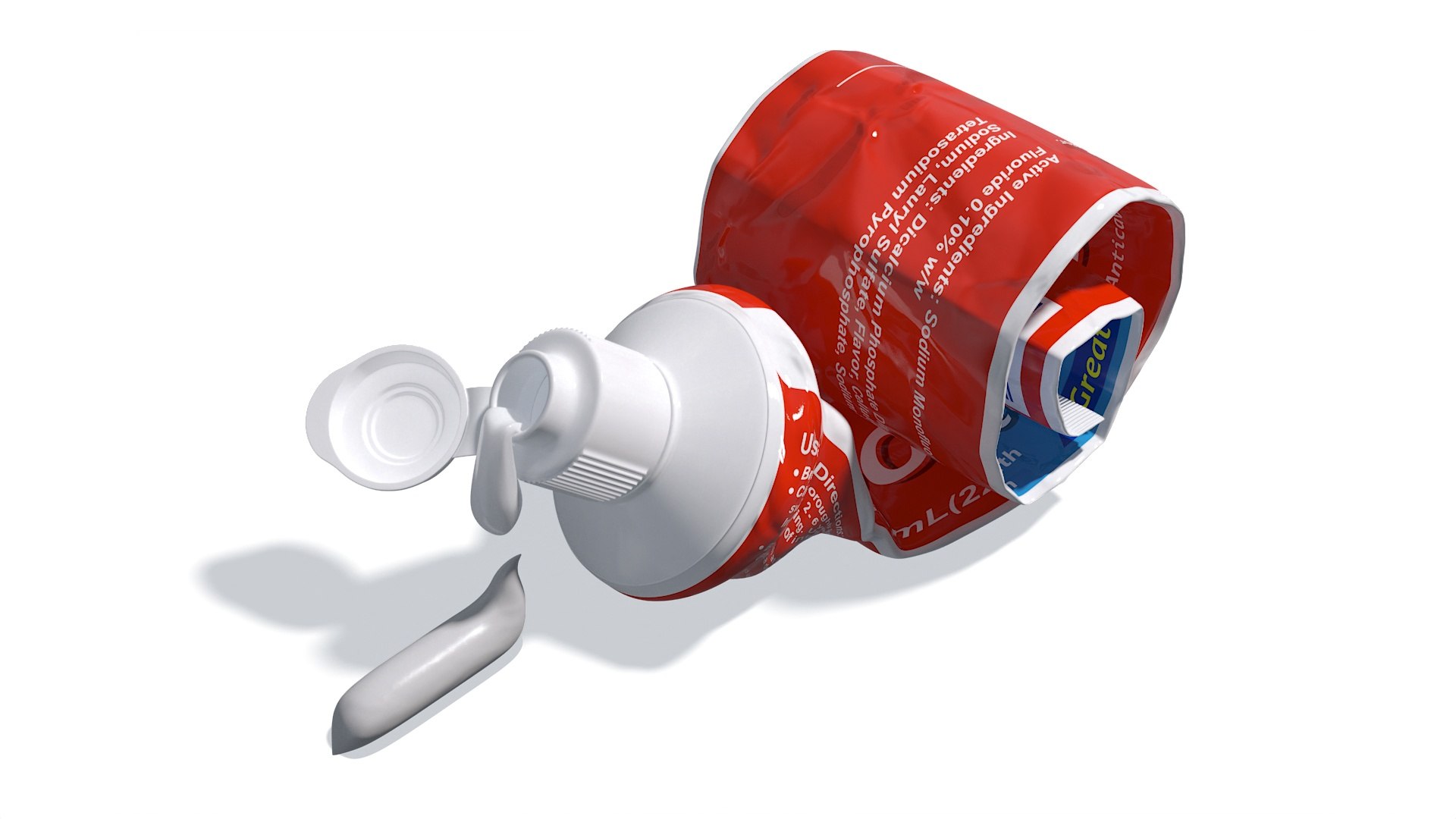 3D Toothpaste Tube Squeezed - TurboSquid 2319392