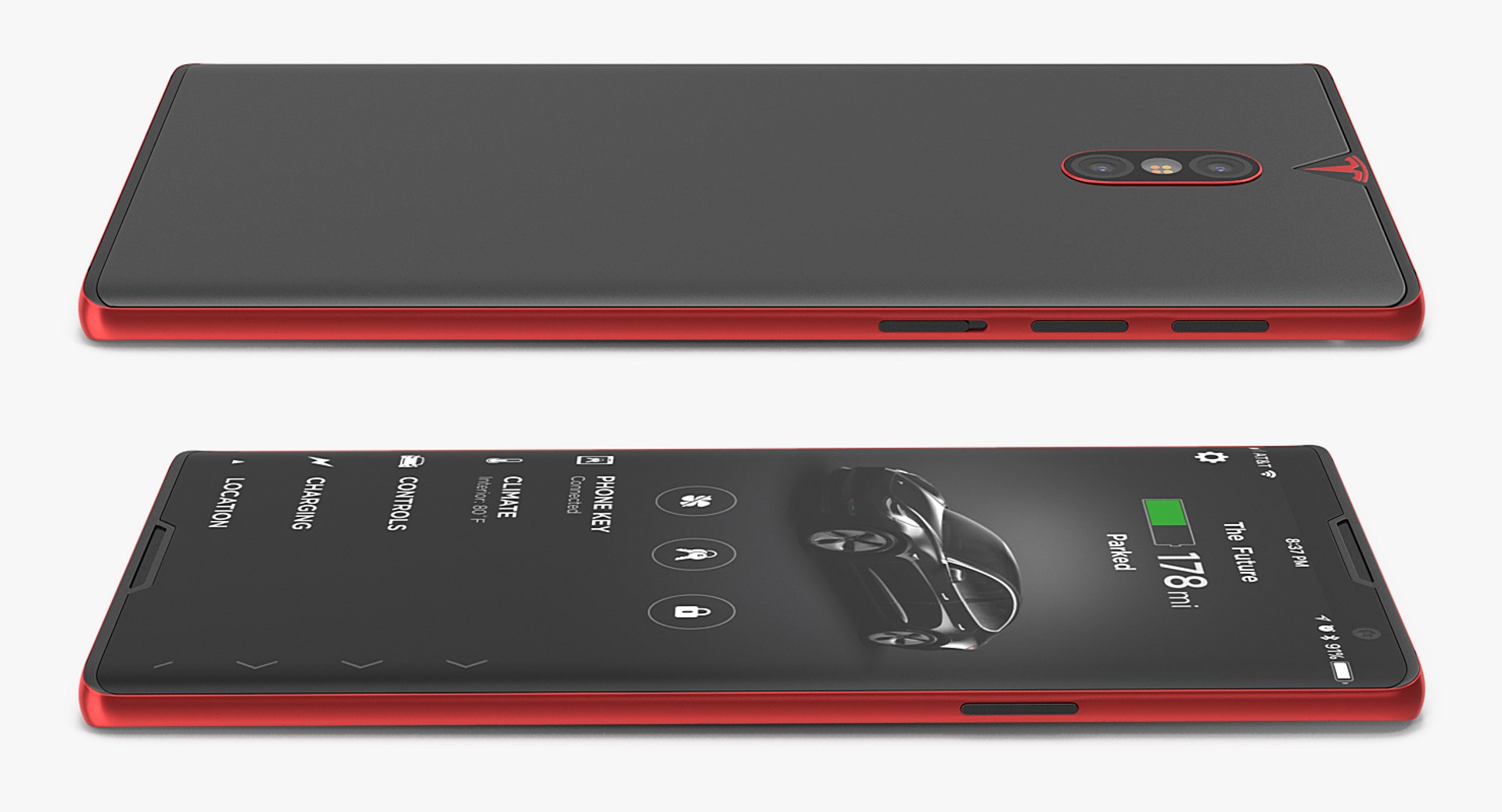 3D Tesla Phone Concept Red Model - TurboSquid 1251338