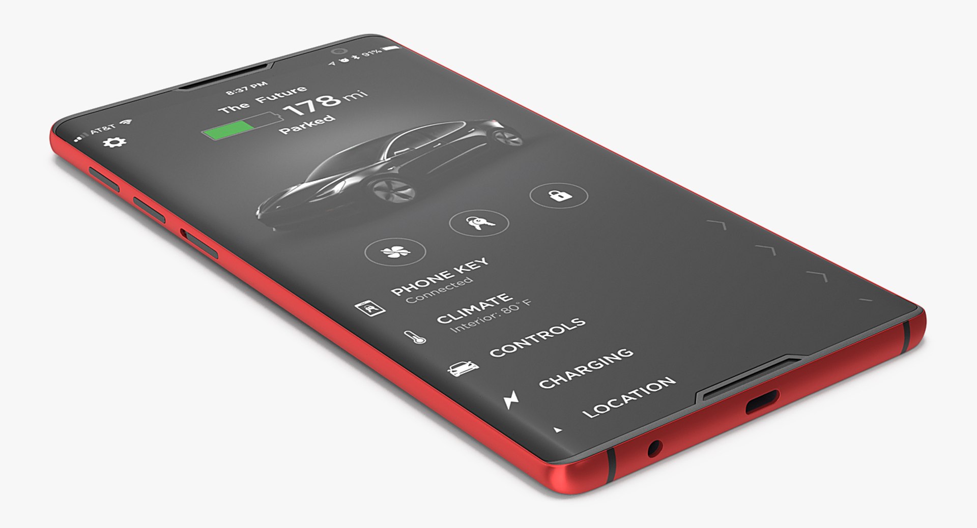 3D Tesla Phone Concept Red Model - TurboSquid 1251338